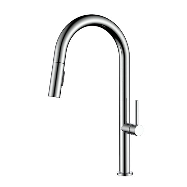 Stainless steel slim pull down kitchen faucet | K546 01 - Lanerdi