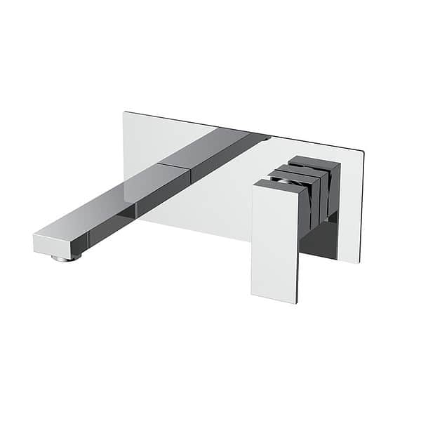 Stainless Steel Square Wall-Mounted Basin Tap | B231 27 - Lanerdi