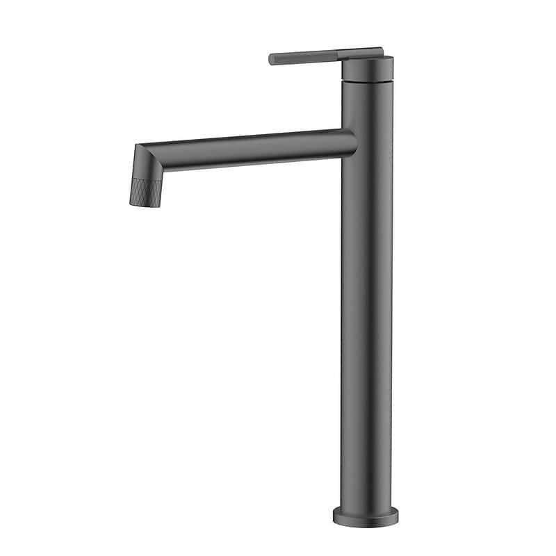 Round Stainless Steel Tall Basin Tap with Knurled Handle | B742 02 ...