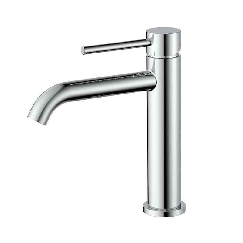 Round Stainless Steel Basin Tap with Long Spout | B990 01 - Lanerdi