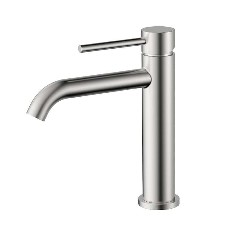 Round Stainless Steel Basin Tap with Long Spout | B990 01 - Lanerdi