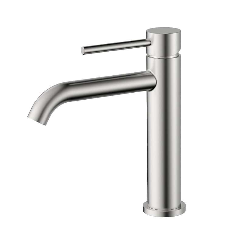 Round Stainless Steel Basin Tap with Long Spout | B990 01 - Lanerdi