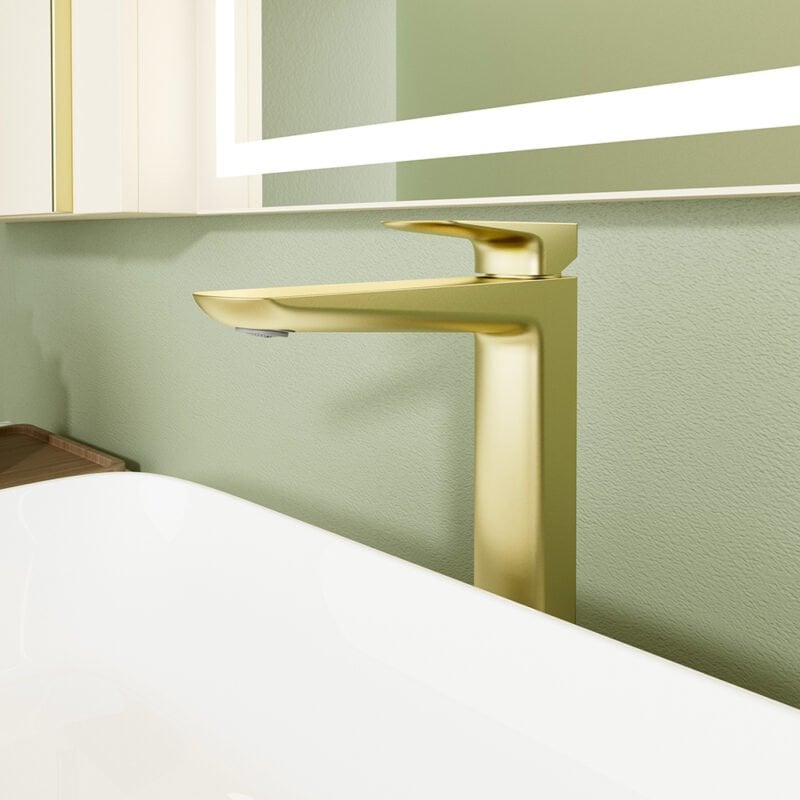 Modern tall bathroom taps with square body | B1007 02 - Lanerdi