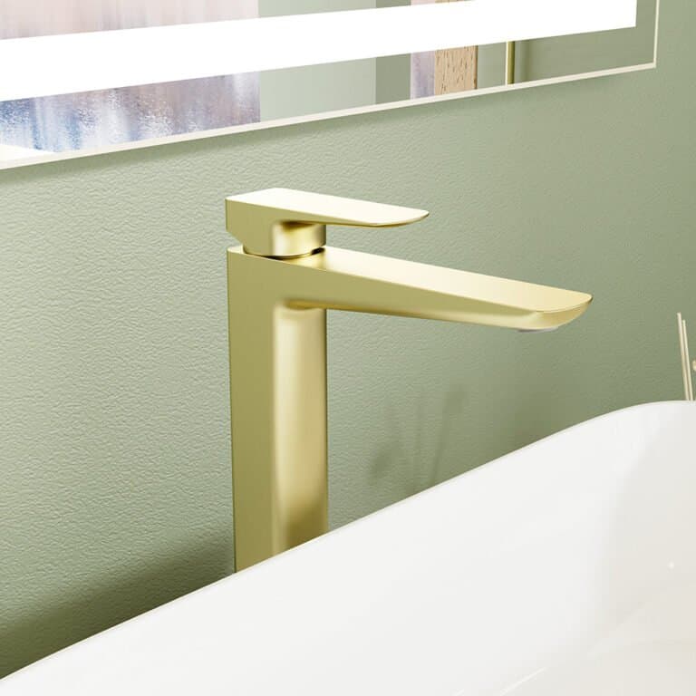 Modern tall bathroom taps with square body | B1007 02 - Lanerdi