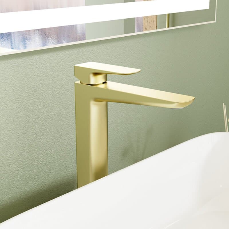 Modern tall bathroom taps with square body | B1007 02 - Lanerdi